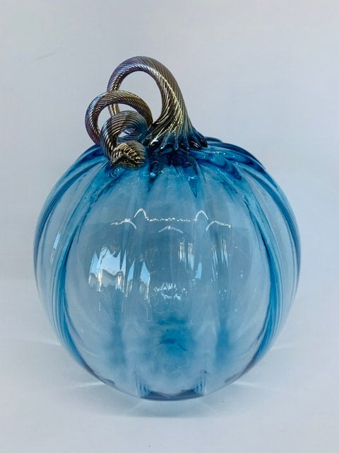 Large Blue Glass Pumpkin | STRONG STREET STUDIO