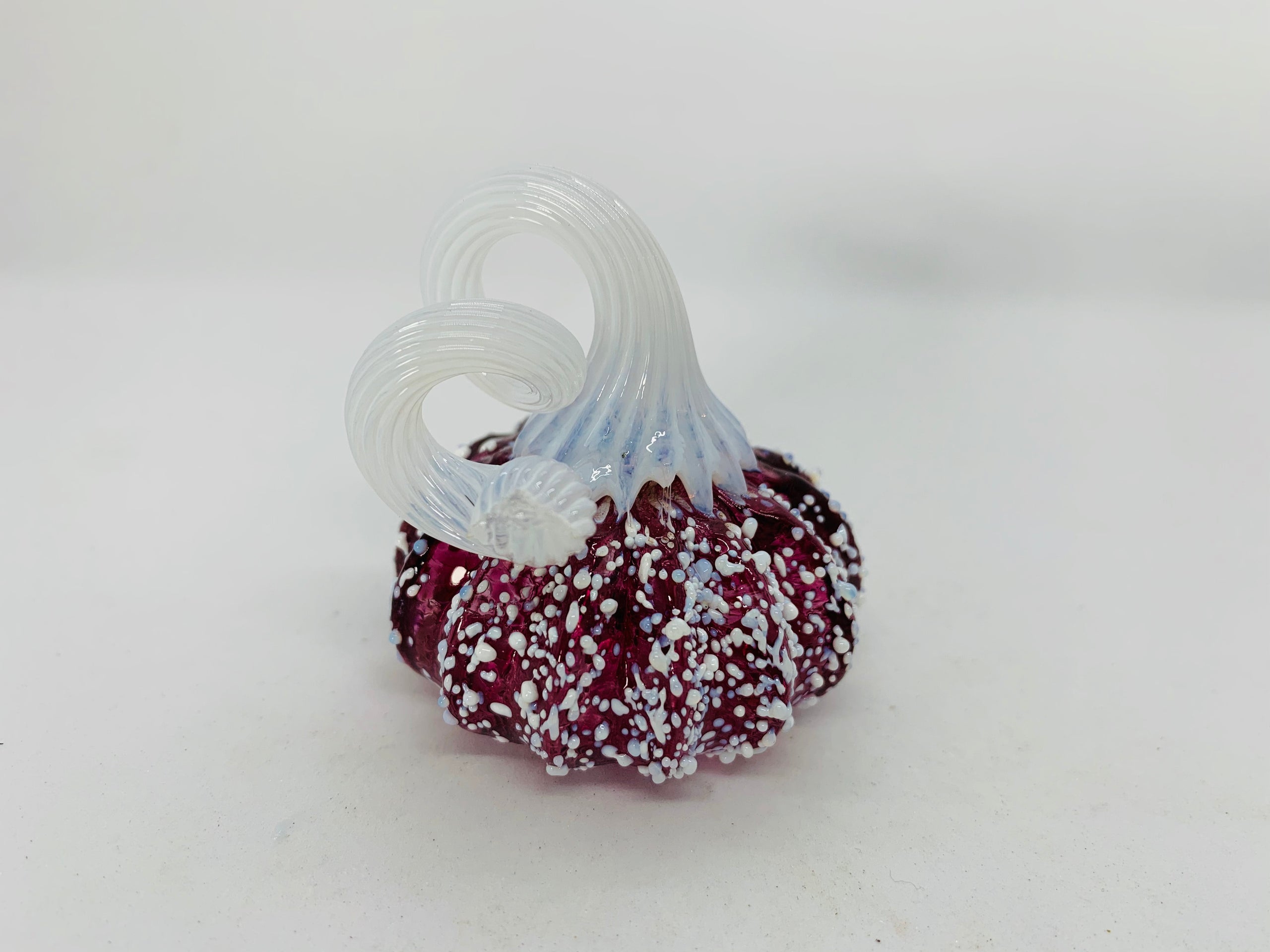X - SOLD - MINI Pink Glass Pumpkin | STRONG STREET STUDIO