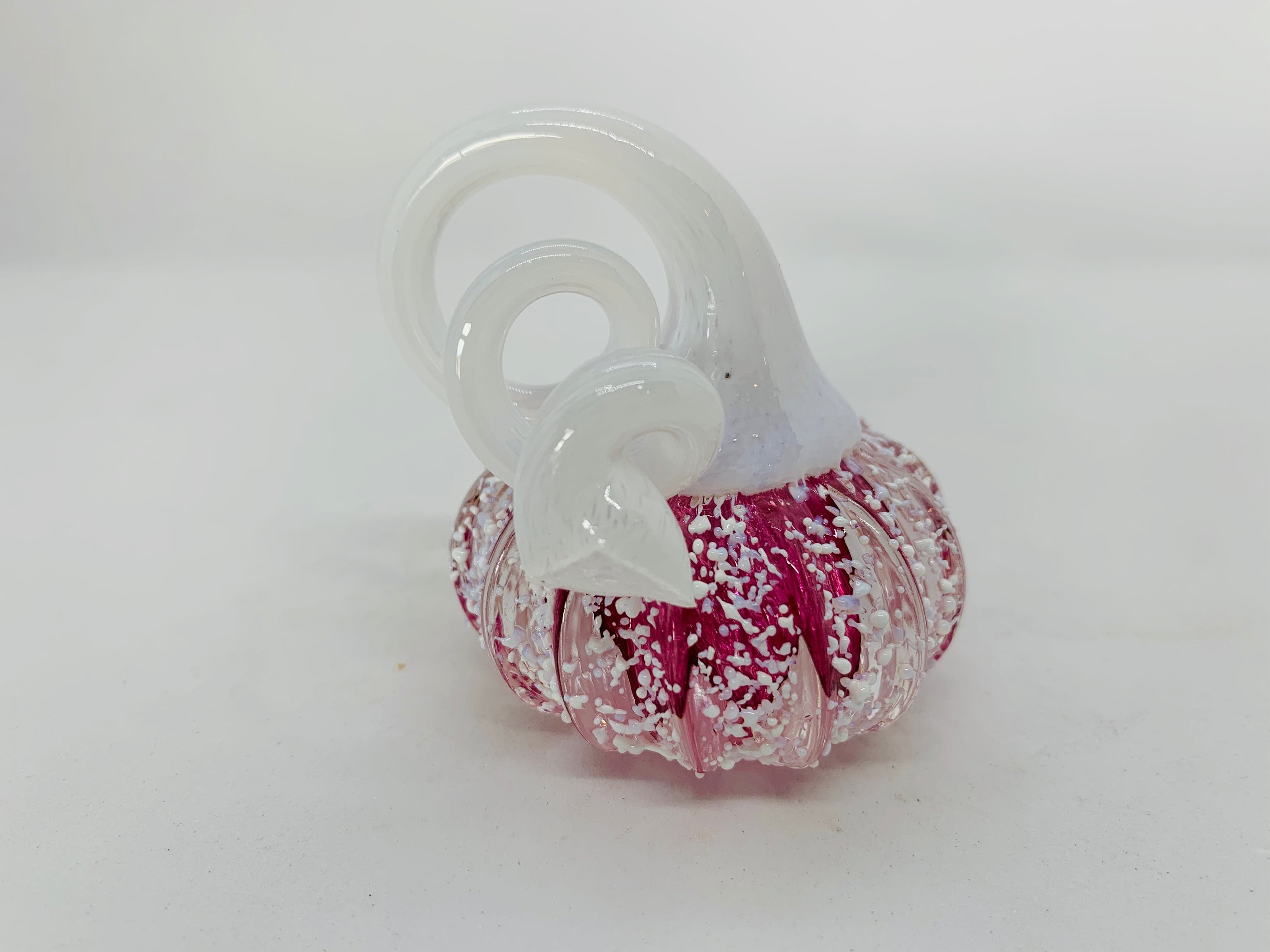 X - SOLD - MINI Pink Glass Pumpkin | STRONG STREET STUDIO